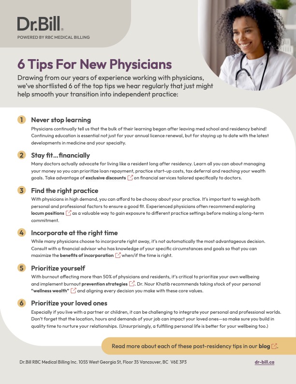 6 Tips for New Physicians Checklist - Dr.Bill